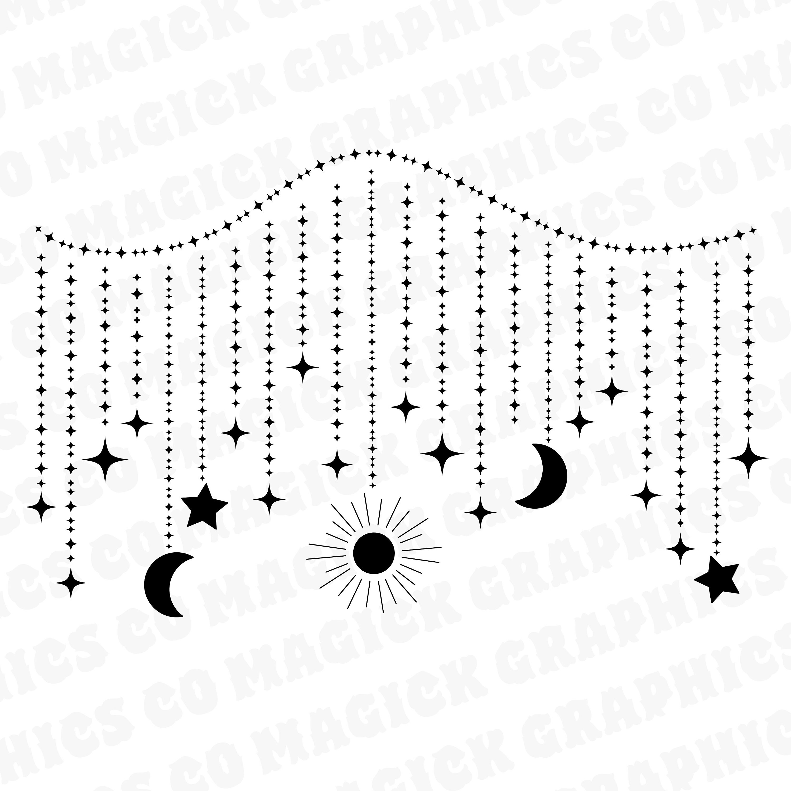 Stars Moon and Sun Celestial Name Frame SVG PNG DXF - Etsy