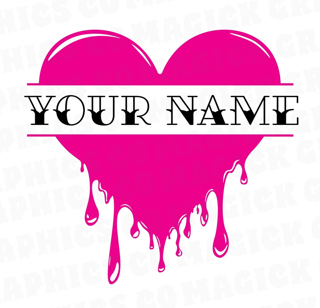 Bleeding Heart Name Frame SVG PNG DXF - Etsy