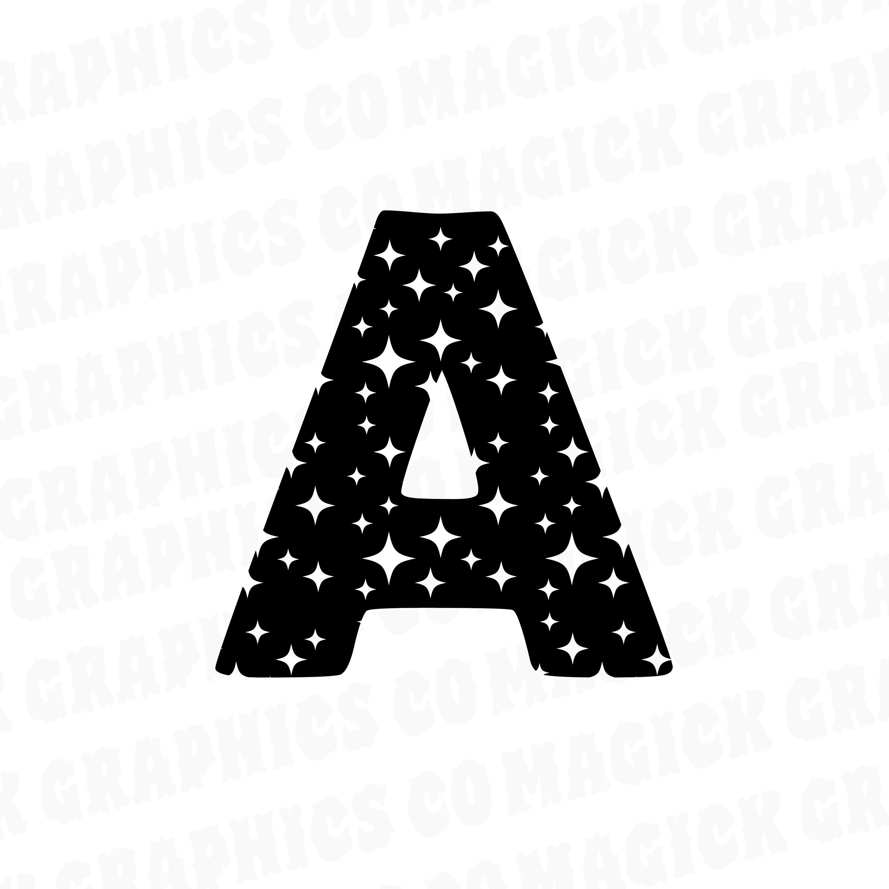 Stars Monogram Alphabet Initals SVG PNG DXF - Etsy