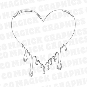 Heart Bundle SVG PNG DXF Bleeding Dripping Heart for Cricut, Silhouette ...