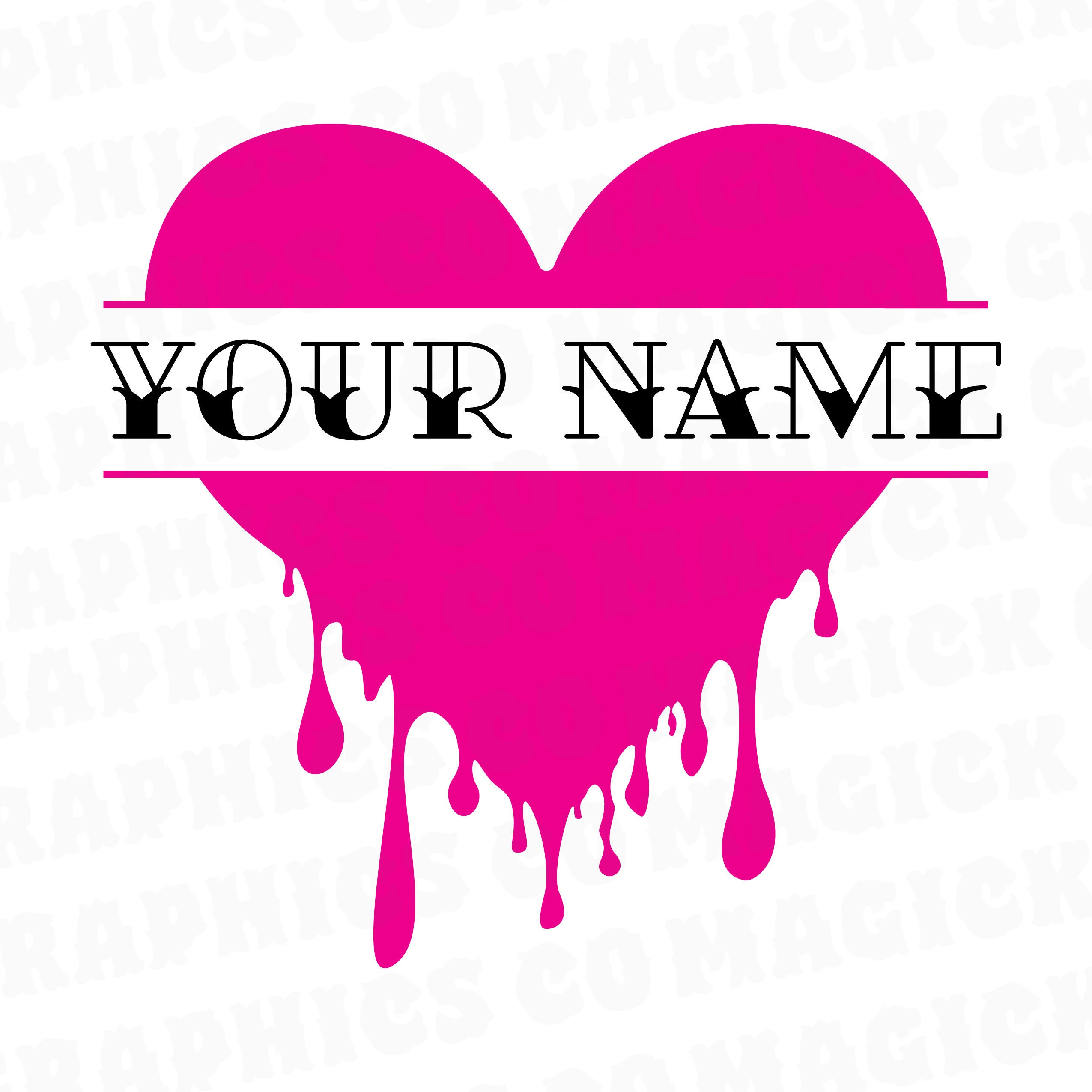 Bleeding Heart Name Frame SVG PNG DXF - Etsy