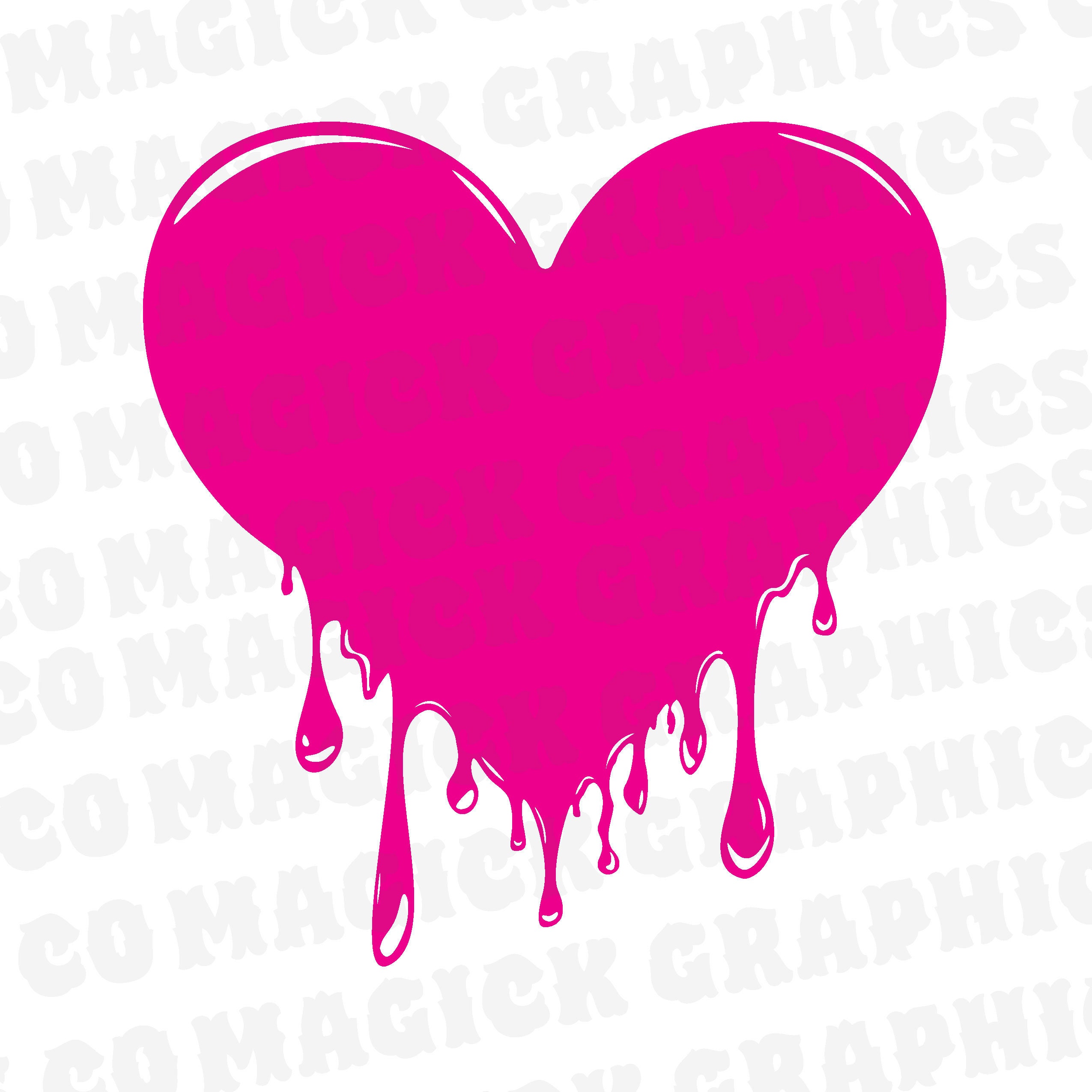 Heart Bundle SVG PNG DXF Bleeding Dripping Heart for Cricut, Silhouette ...