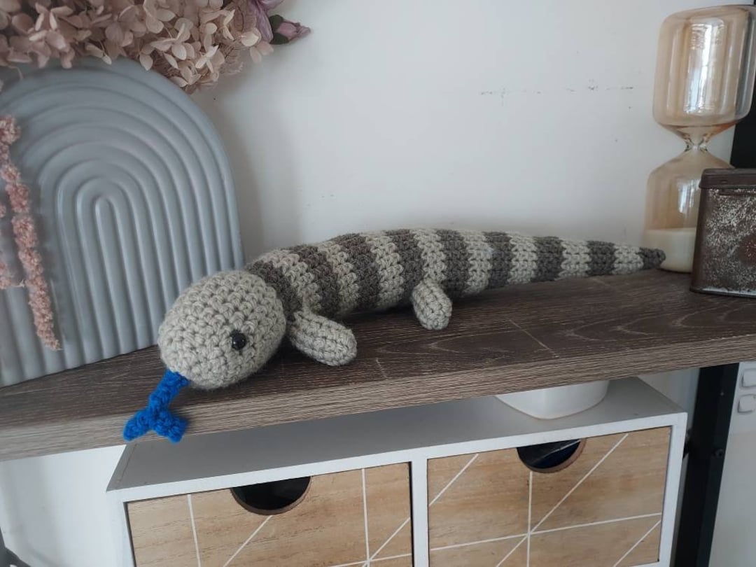Blue Tongue Lizard Crochet Lizard, Plush Lizard , Stuffed Blue Tongue ...