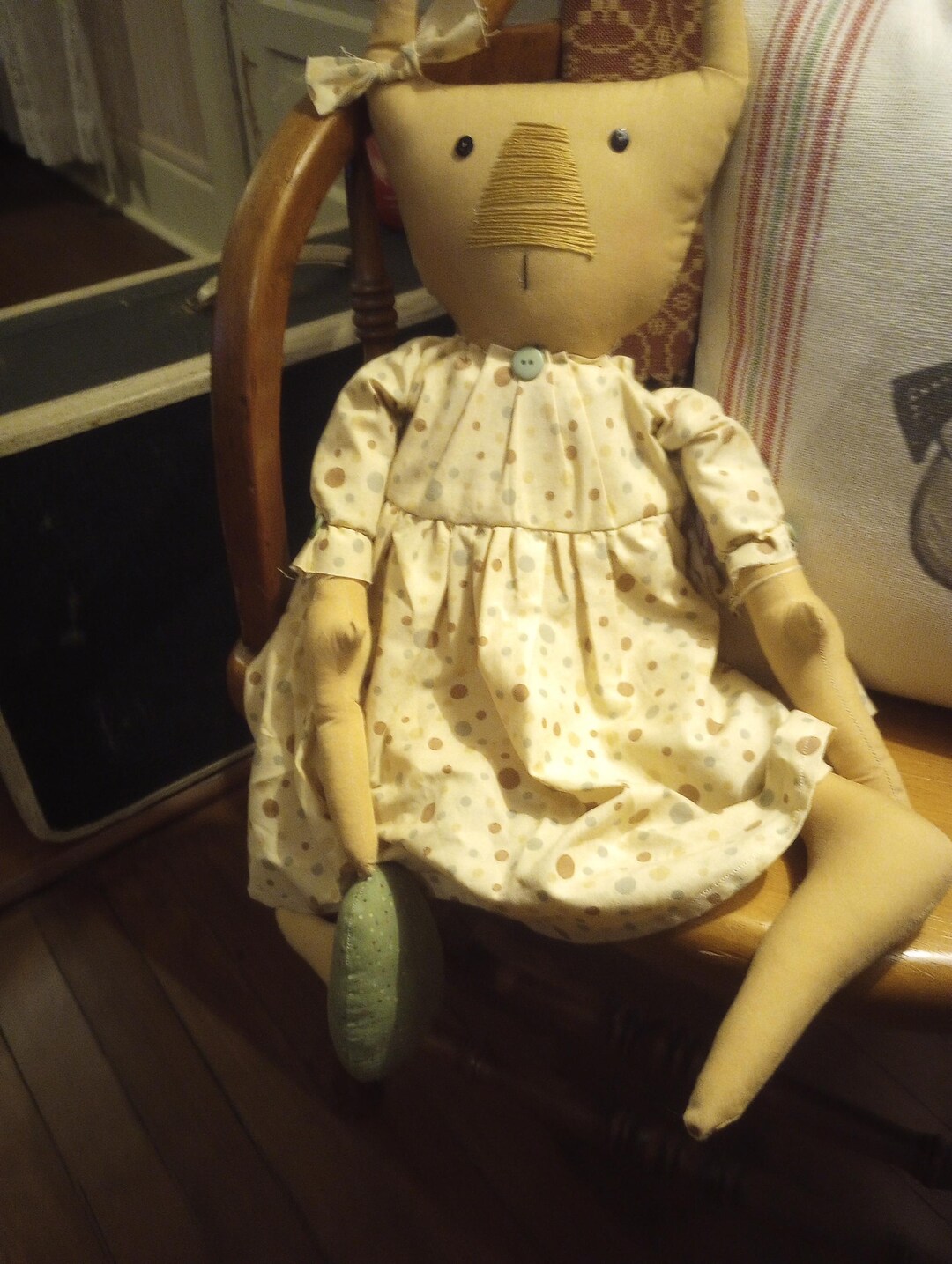 Handmade, Primitive Bunny Doll - Etsy