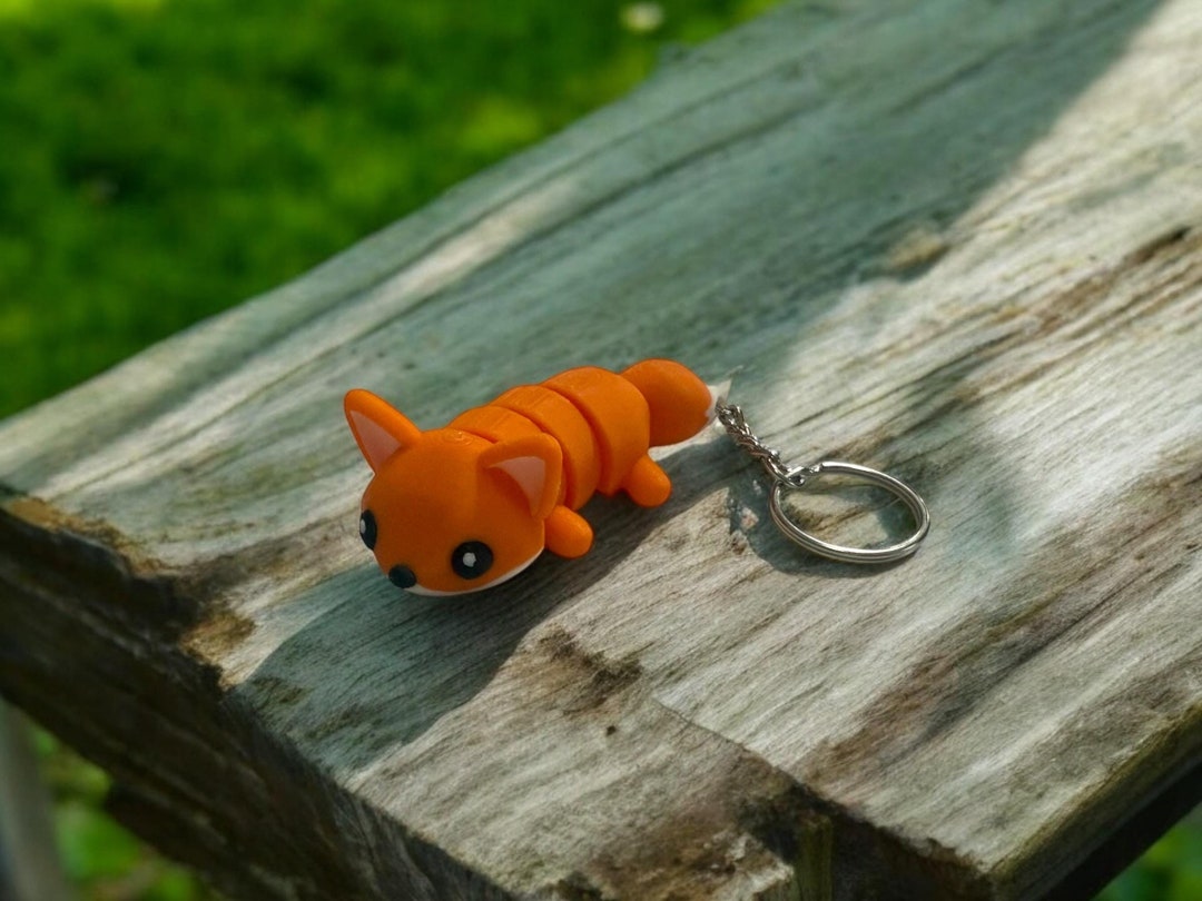 Fox Articulated Animal Fidget Keychain, Cute Fox Design & Fidget Toy ...