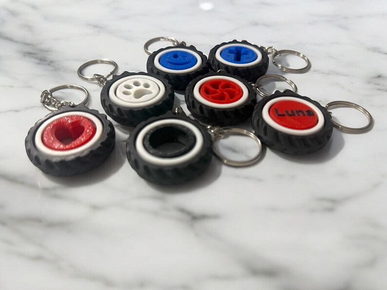 Spinning Wheel 3d Print Fidget Keychain, Personalized Backpack Charm ...