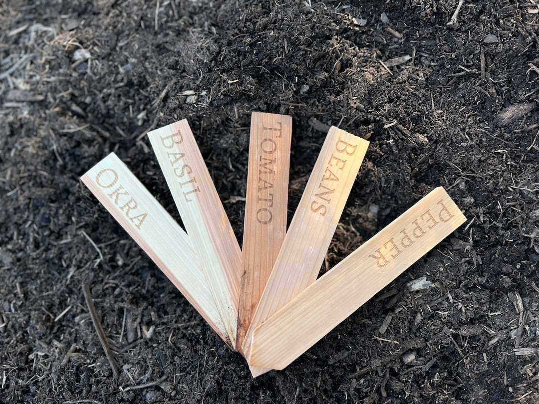 Garden Plant Labels Stakes Markers, Custom Name and Double Sided ...