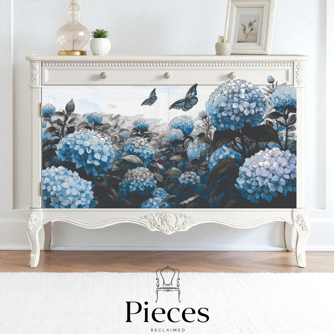 Hydrangea Dream Tissue Paper: Blue Floral Decoupage, Furniture ...