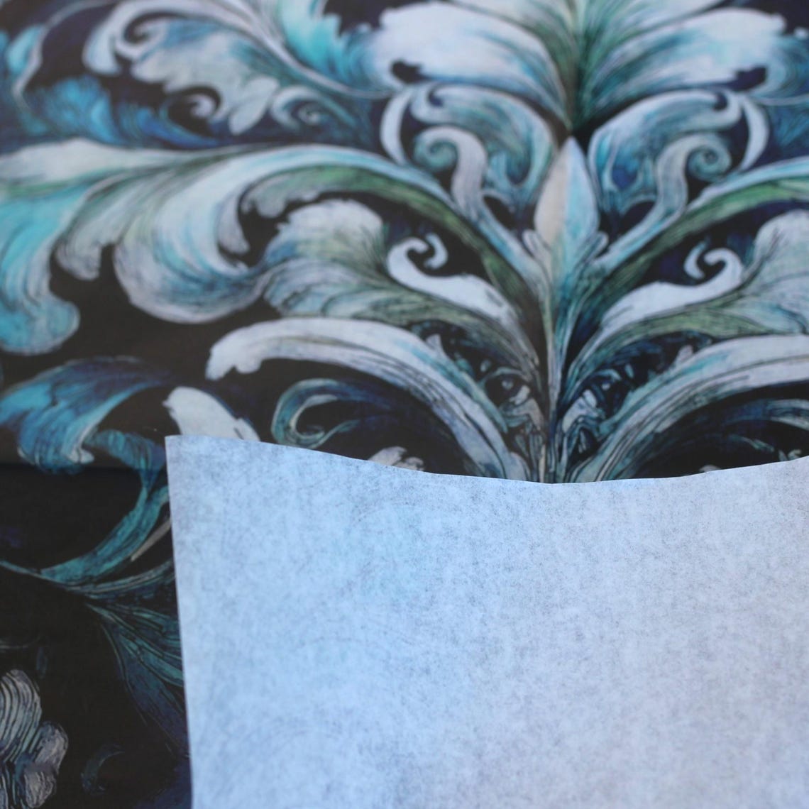 Damask Blue Decoupage Paper, for Furniture Upcycling, DIY Decor ...
