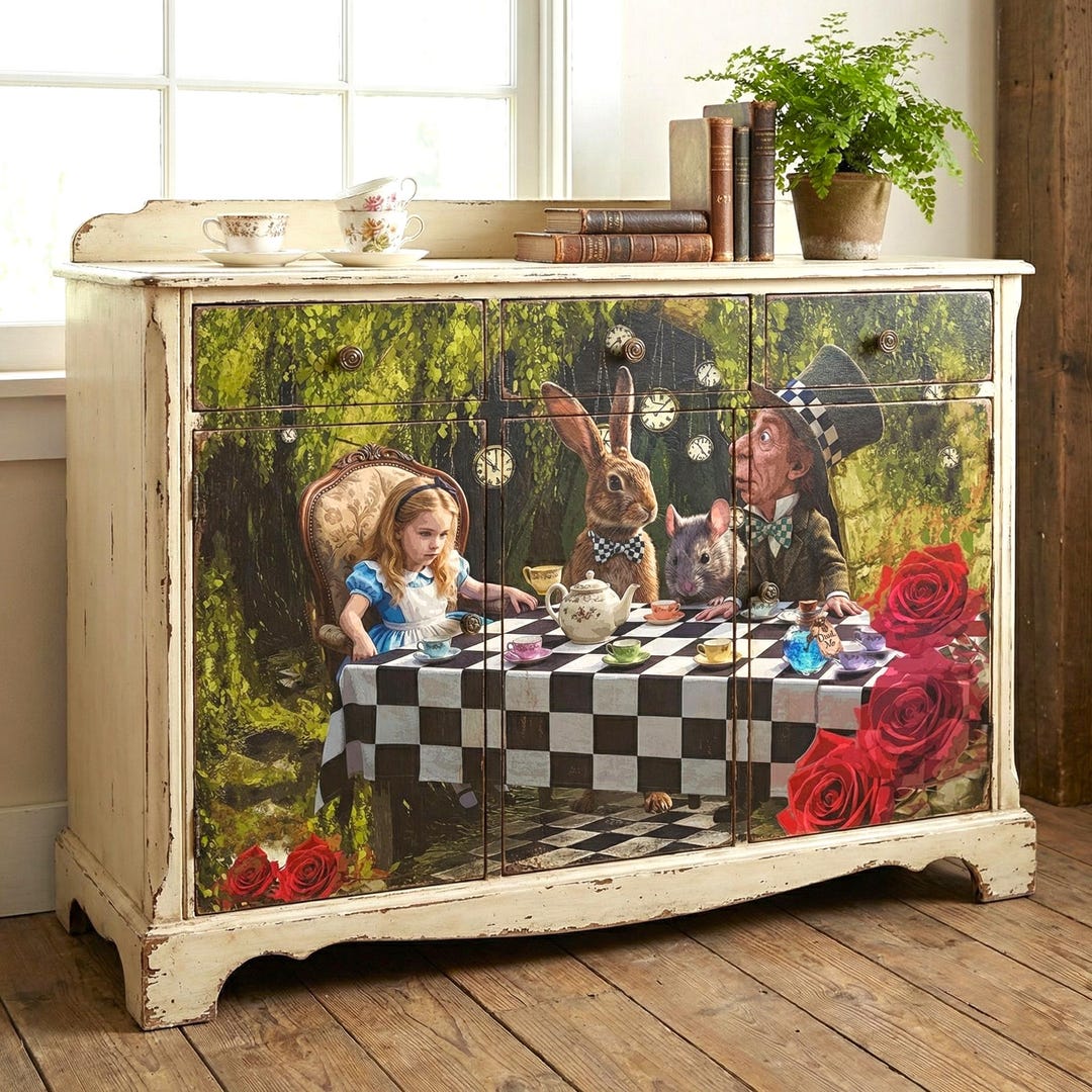 Alice in Wonderland Decoupage Paper, Whimsical DIY Craft Tissue for ...