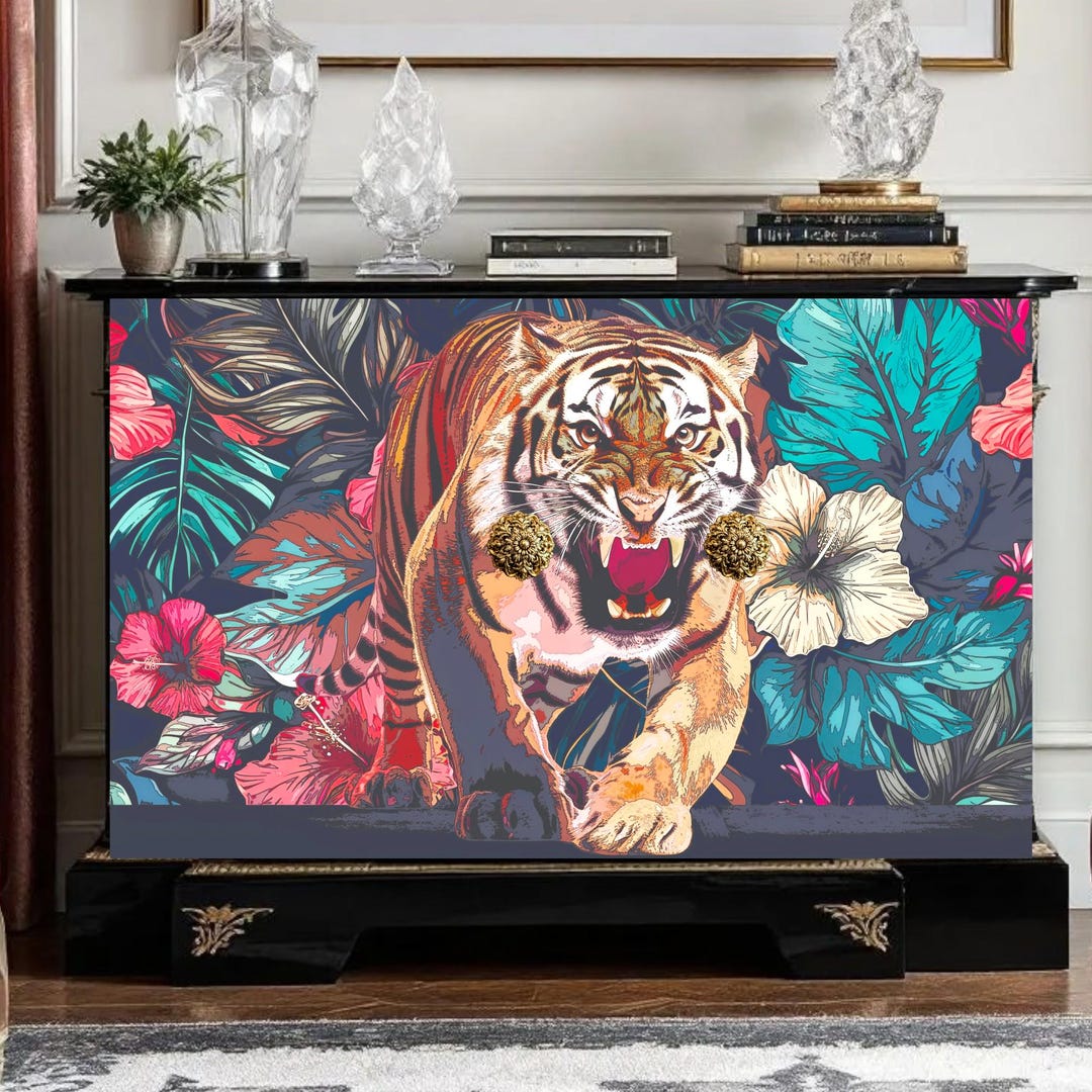Large Decoupage Paper for Furniture Upcycling Tiger Tissue Napkin ...
