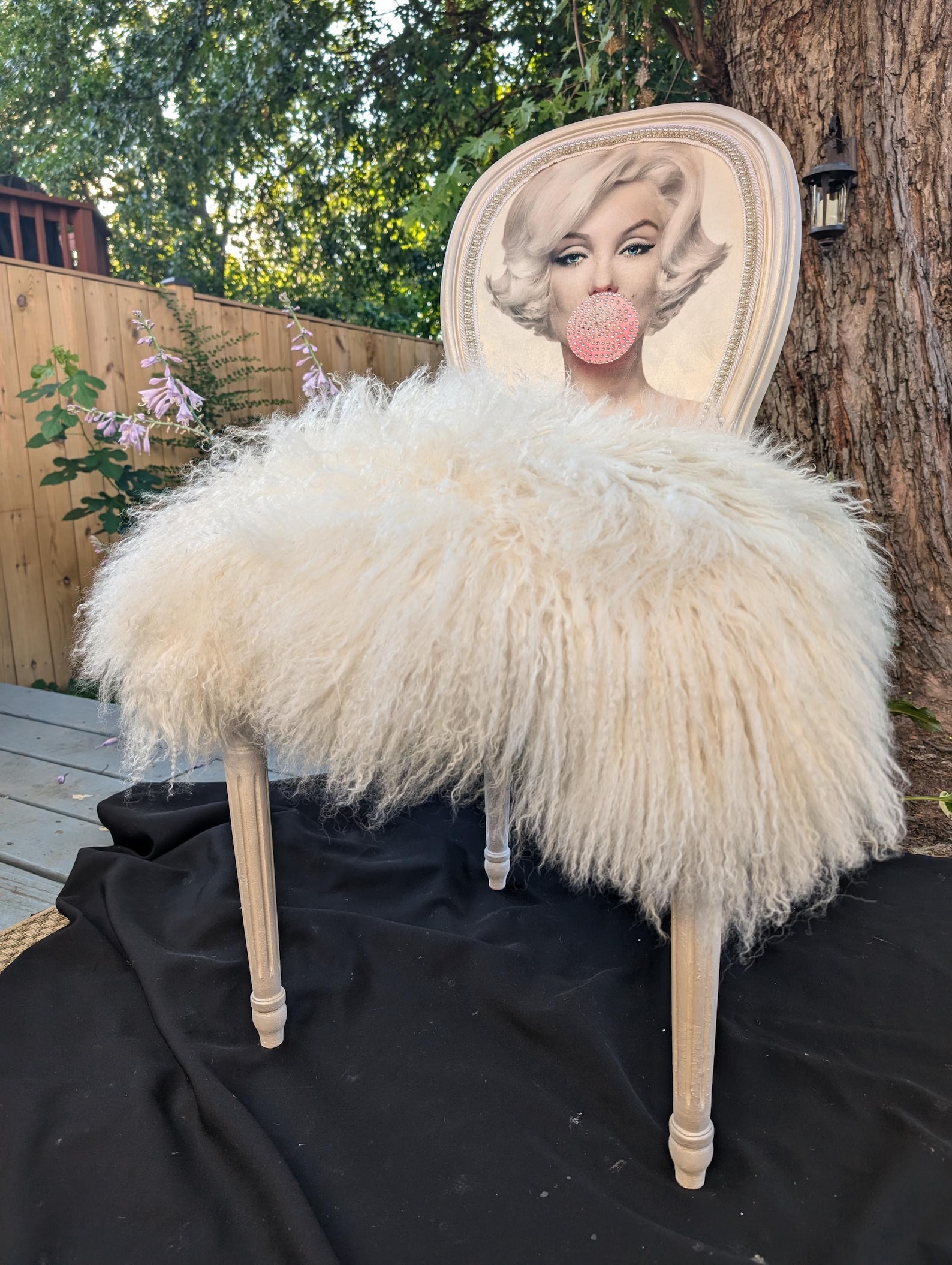Hand-painted Marilyn Monroe Chair: Vintage Hollywood Glam Vanity Accent ...