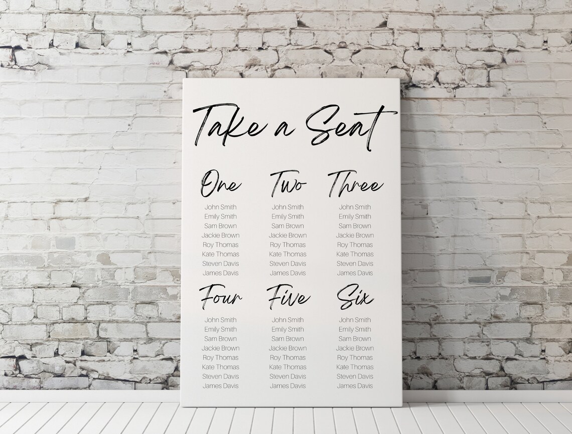 Wedding Seating Chart, Seating Chart Template, Personalized Wedding ...