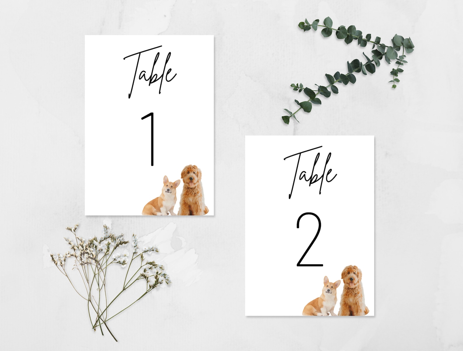 Minimalist Table Number Template, Personalized Pet Table Number, Table ...