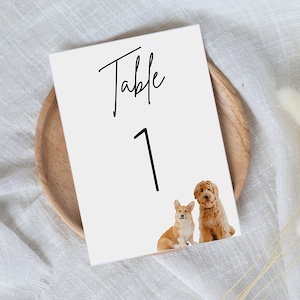 Minimalist Table Number Template, Personalized Pet Table Number, Table ...