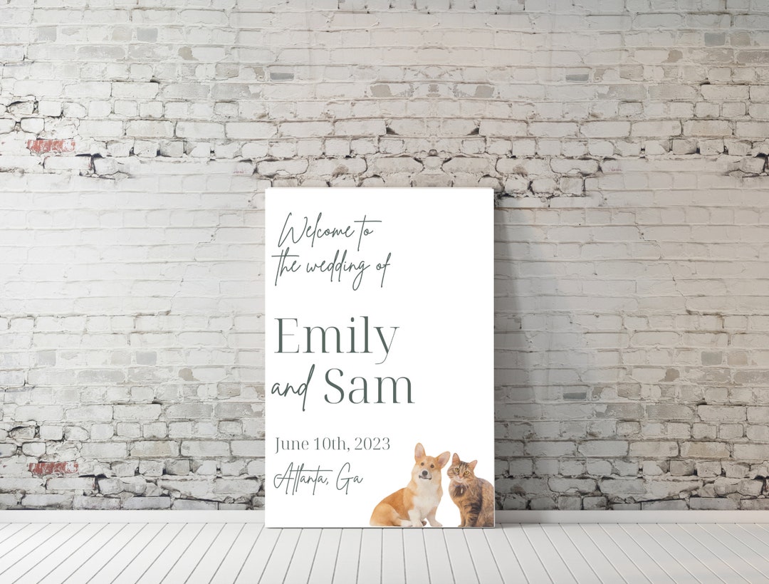 Personalized Pet Wedding Sign Template, Personalized Pet Wedding Sign ...