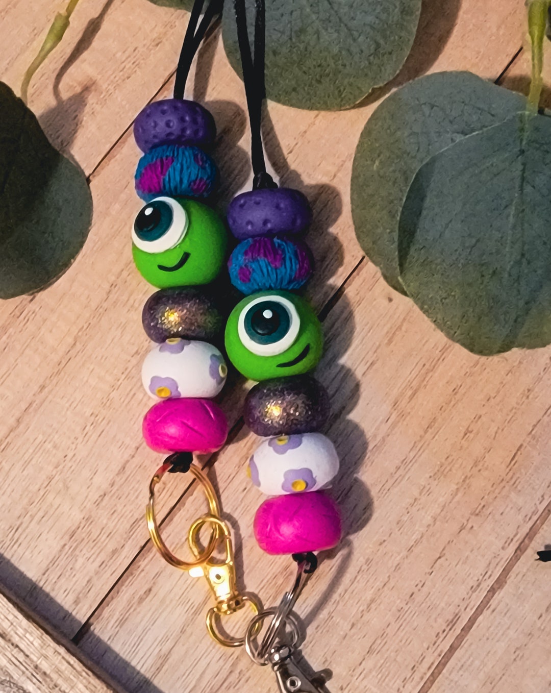 Cute Monster Clay Beaded Lanyard | Teacher Gift Appreciation - Etsy