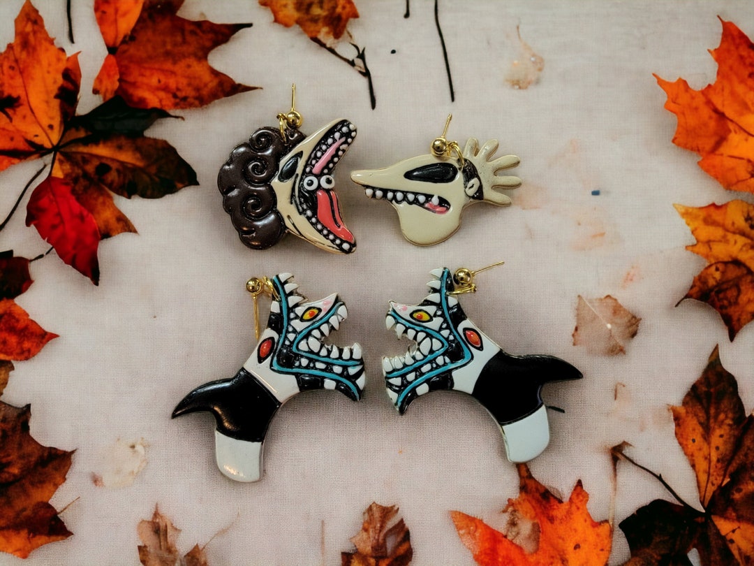 Beetlejuice Earrings Halloween Spooky Season Mismatched Accessories ...