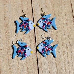 The Rainbow Fish Dangles Book Inspired Earring Clay Earrings Teacher Appreciation Gift Ideas - Etsy