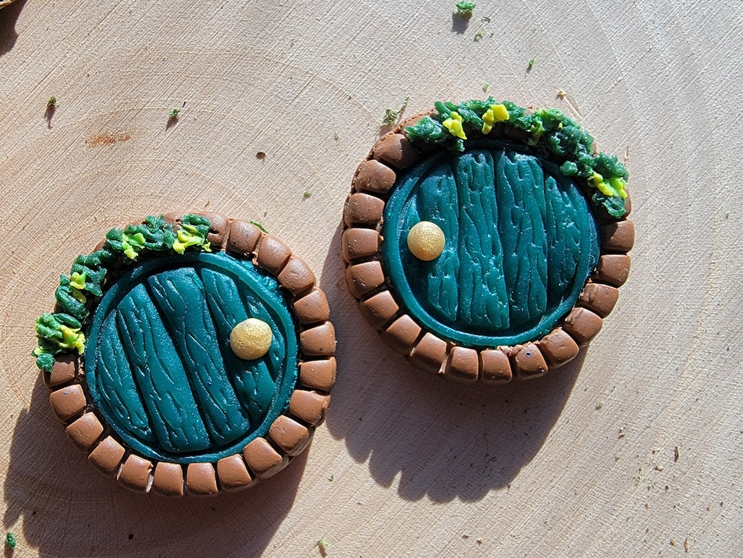 Hobbit Hole Door Clay Earring | Hobbit Hole Door Studs - Etsy