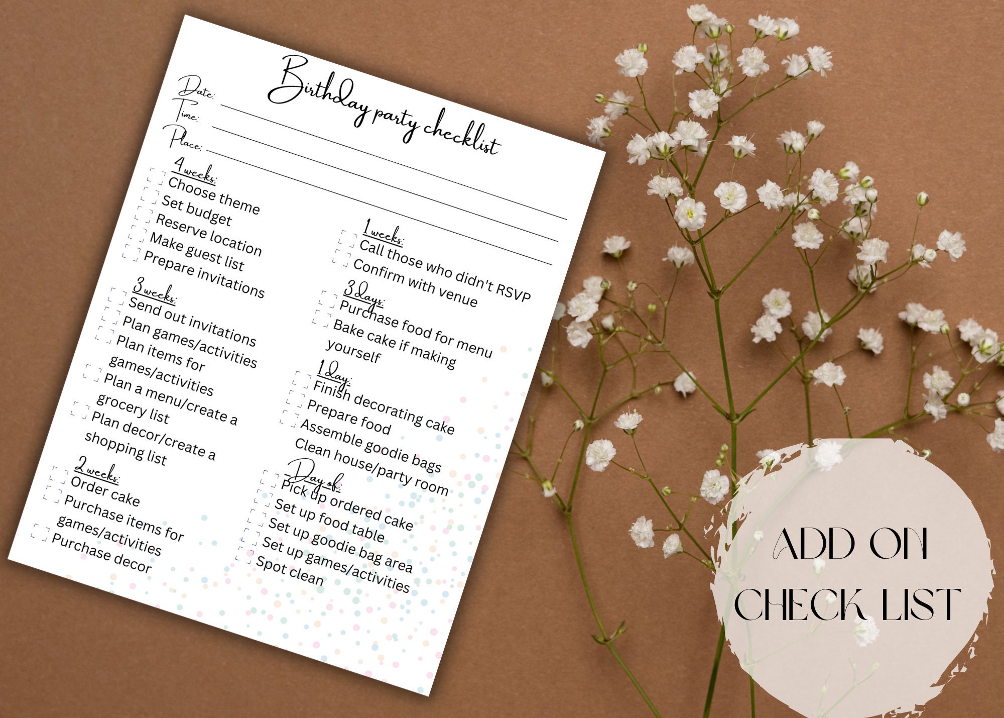 Guest List Tracker Rsvp List Birthday Party Guest List Party Guests ...