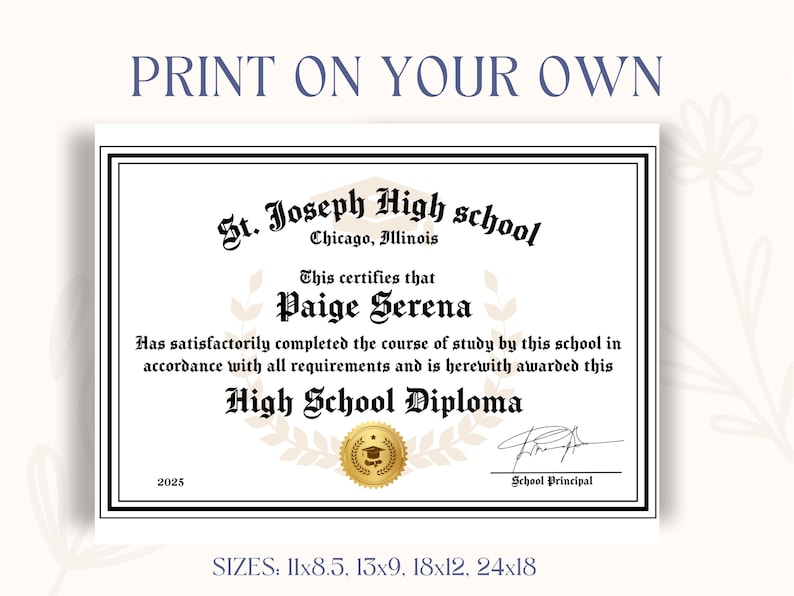 Diploma Editable | Homeschool Diploma | Editable Template| GED ...