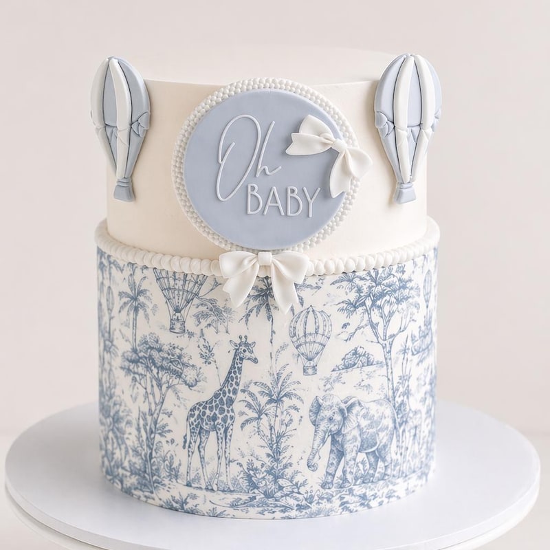 Blue Safari Cake Edible - Etsy