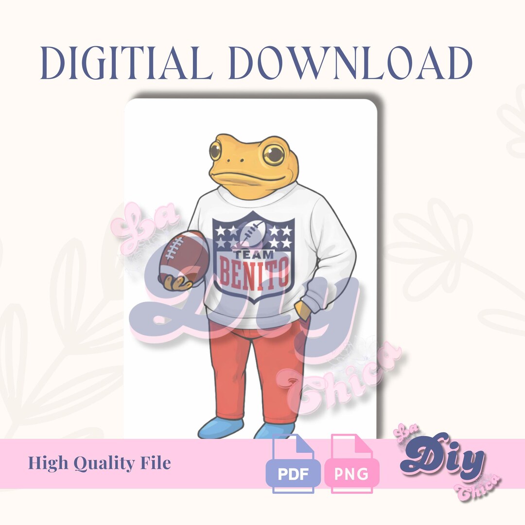 Benito Bowl Coqui Frog Clipart Cupcake Topper Bundle | Super Bowl PNG ...
