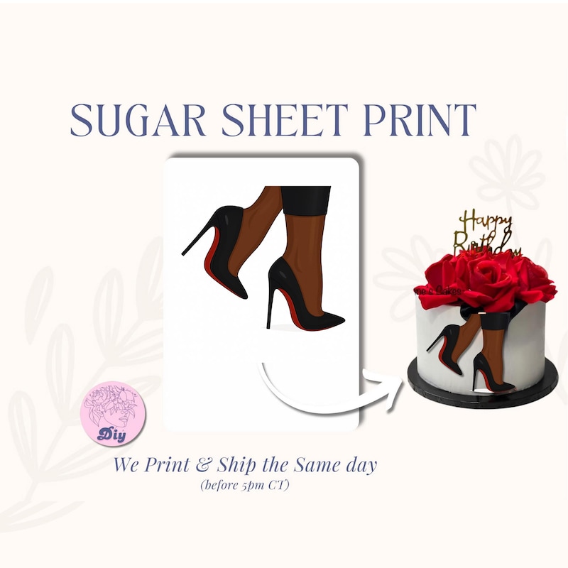 Red Sole High Heel Print - Etsy