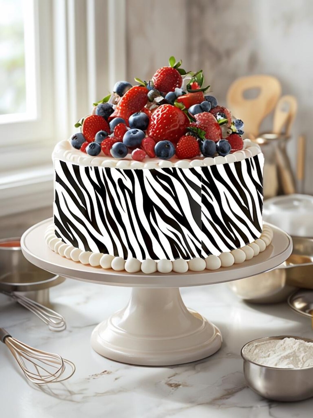 Sugar Sheet Print Zebra Print Safari Theme Cookies and Cakes - Etsy