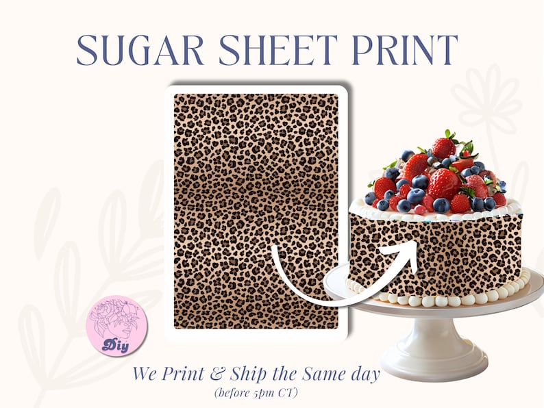 Cheetah Print Sugar Sheet – Safari Theme Edible Image for Cakes ...