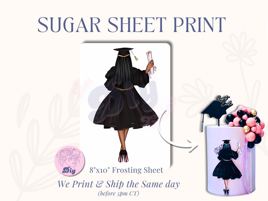 Sugar Sheet Print Girl Woman Graduation African American - Etsy