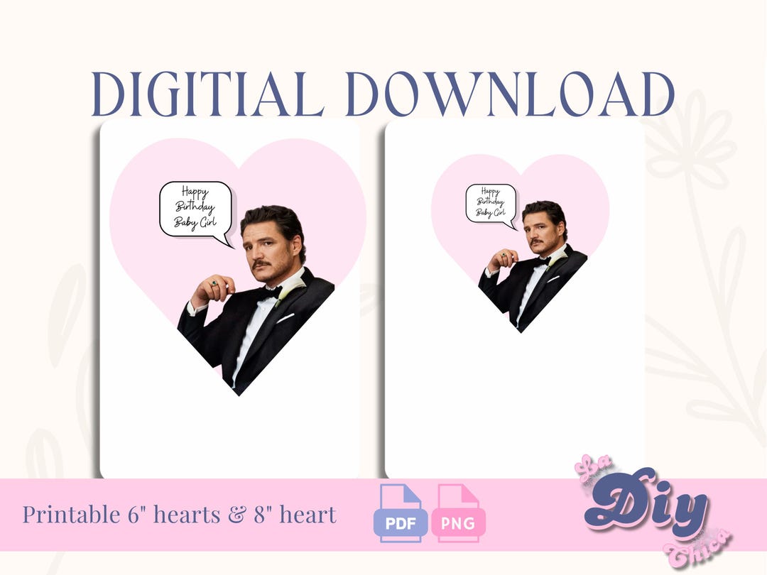 Pedro Pascal Kiss Pink Shape Birthday PNG Happy Birthday Baby Girl ...