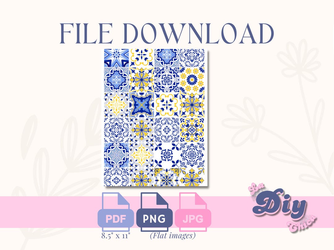 Italian Tiles Digital Download | Tiles| Talavera| Blue Azul Vibrant ...