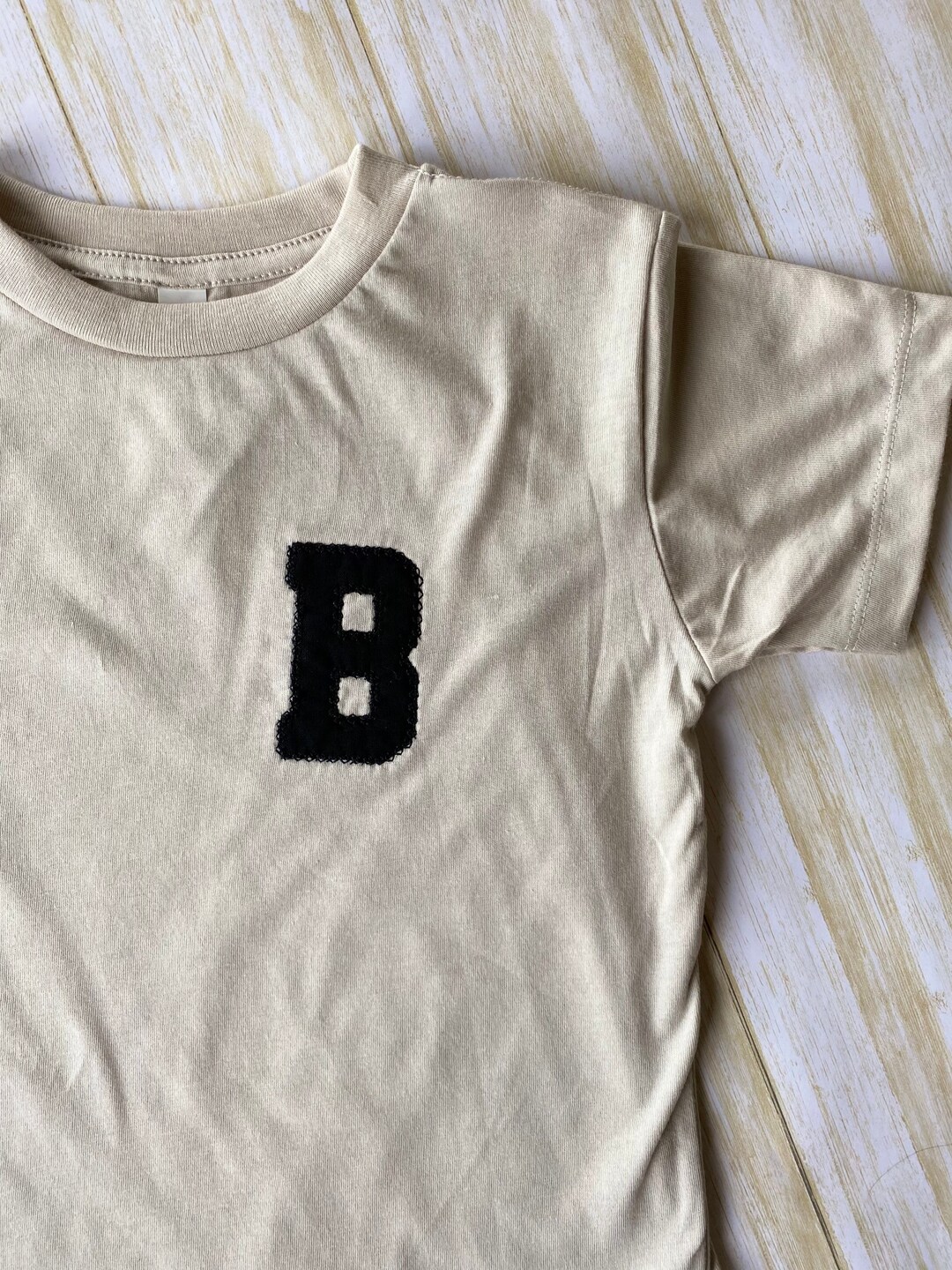 Kids, Toddlers, and Infants Custom Appliqué Initial T-shirts - Etsy