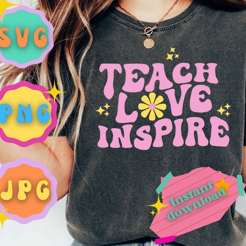 Teach Love Inspire Half Leopard Svg Png Teacher Love Inspire | Etsy