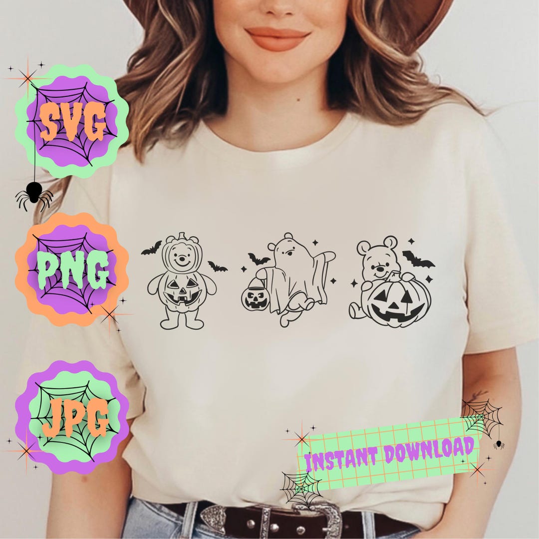 Halloween Pumpkin Ghost Pooh - SVG - PNG - Etsy