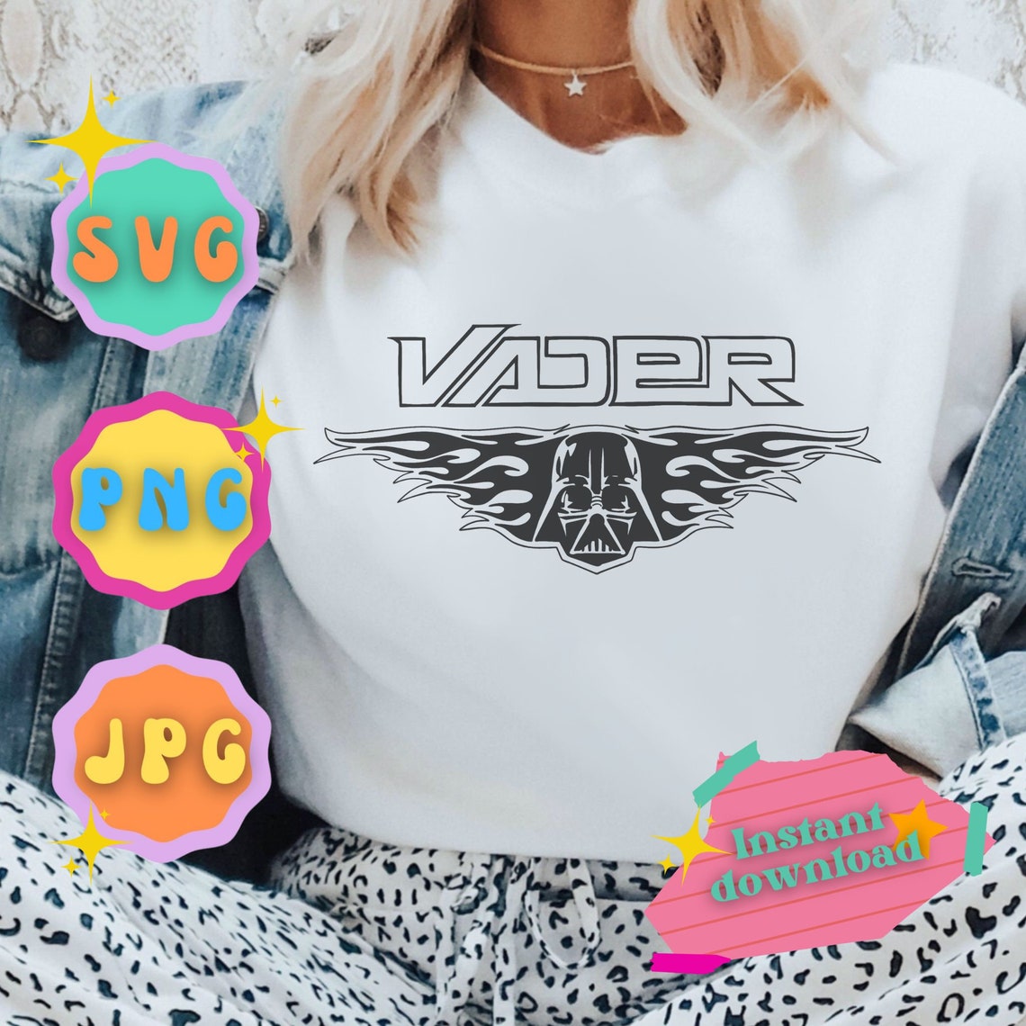 90s Inspo Vader SVG PNG JPG - Etsy
