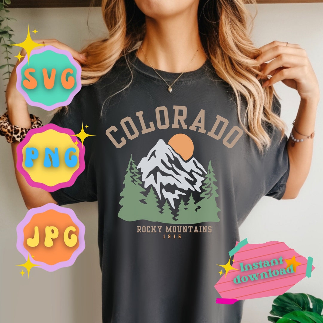 Vintage Rocky Mountains Colorado SVG PNG Digital File Sublimation ...