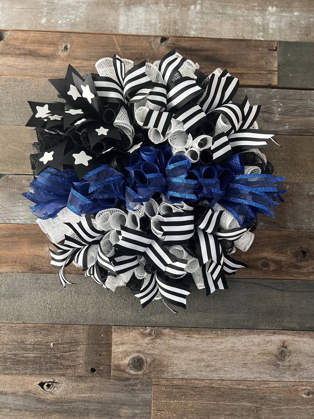 Blue Line Wreath/ Back the Blue/ Police Officer Blue Line/ How to Make ...