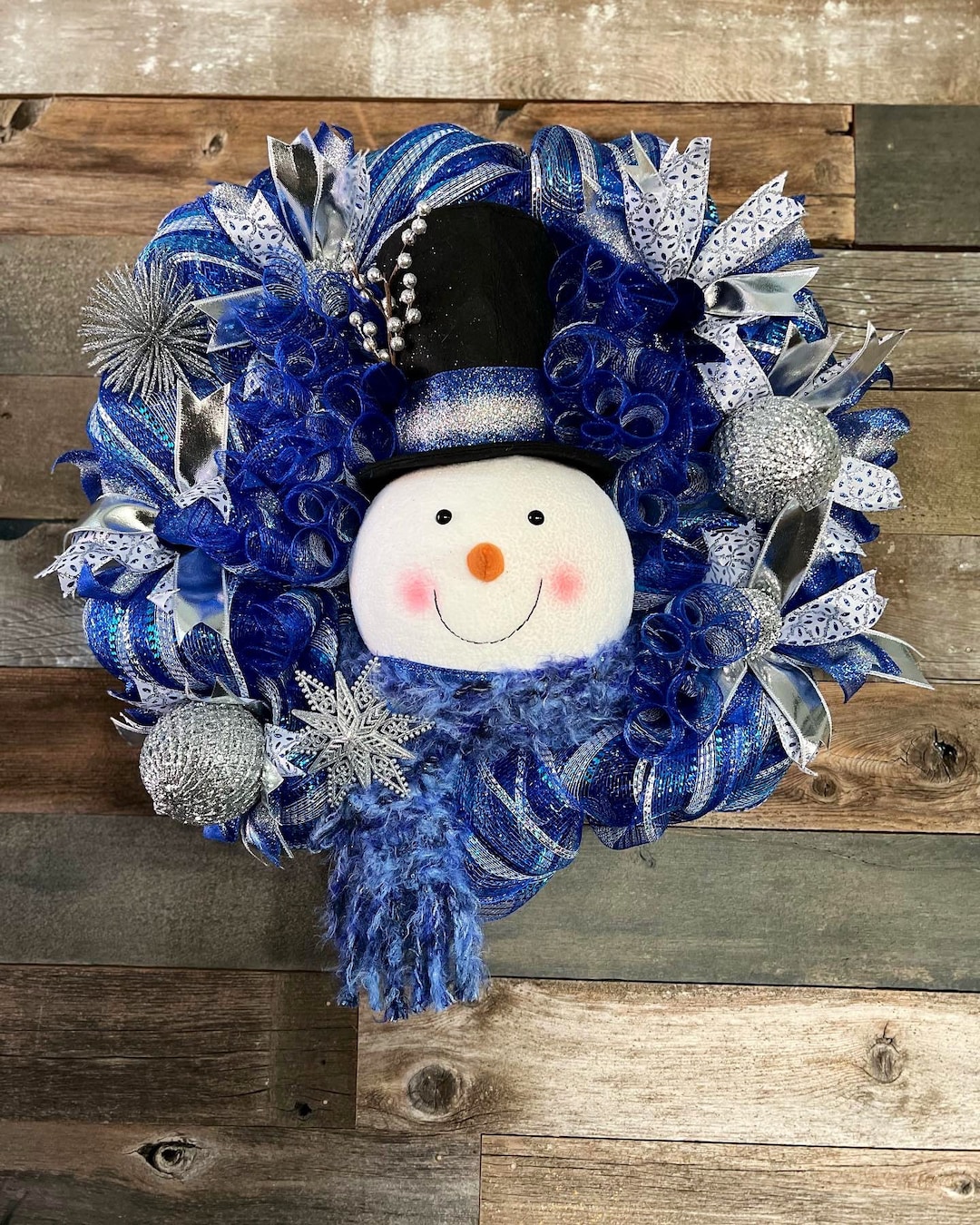 Snowman Wreath Holiday Wreath Winter Snowman Holiday Wreath - Etsy
