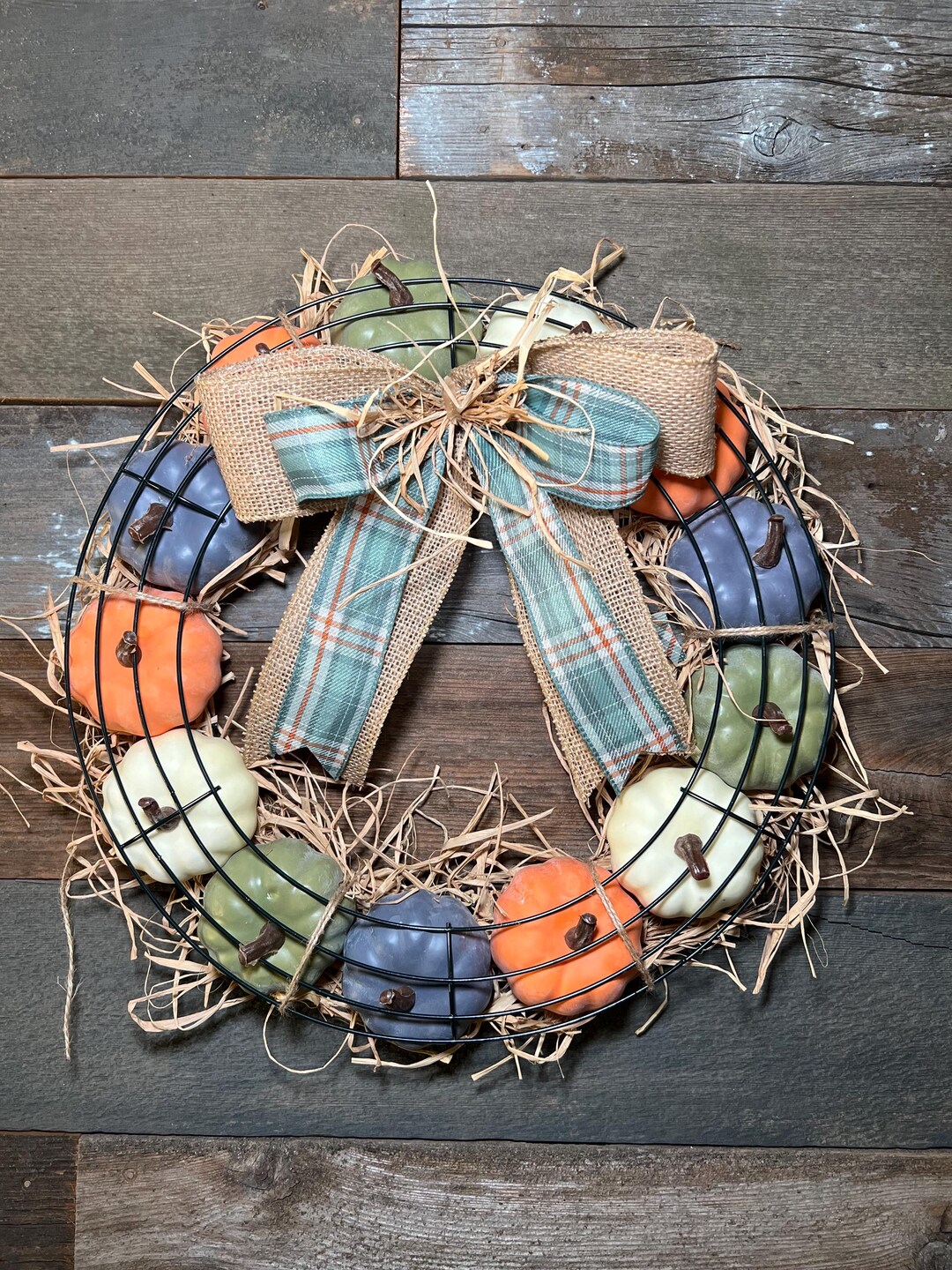 Fall Wreath Kit, Pumpkin Wreath Kit, Farmhouse Fall Wreath, Pumpkin ...