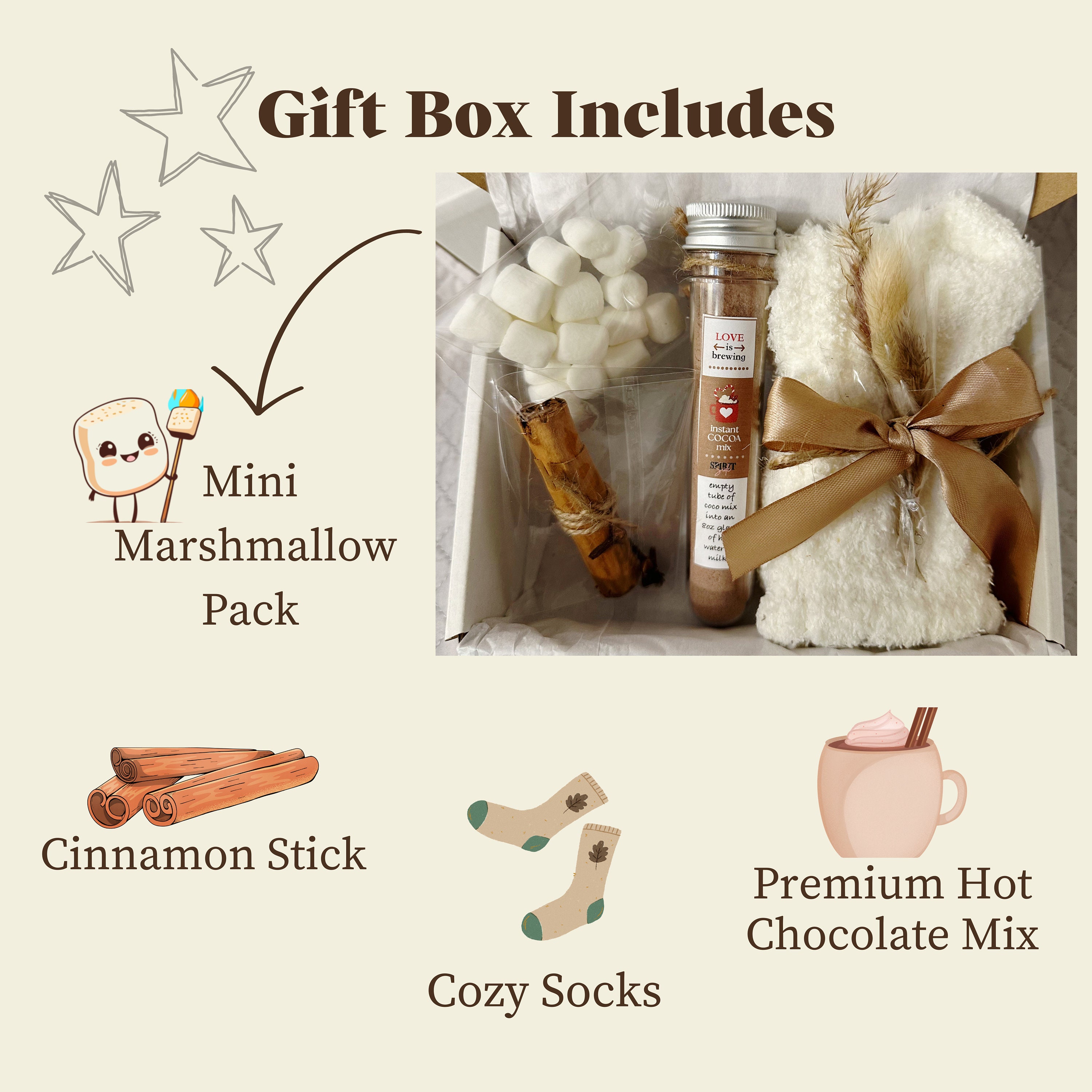 Hot Chocolate Gift Set, Hot Coco Gift Box With Socks for Mom, Friend ...
