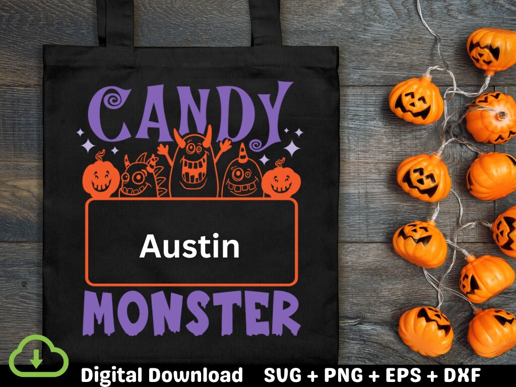 Halloween Candy Bag Candy Monster Trick or Treat Bag Svg - Etsy