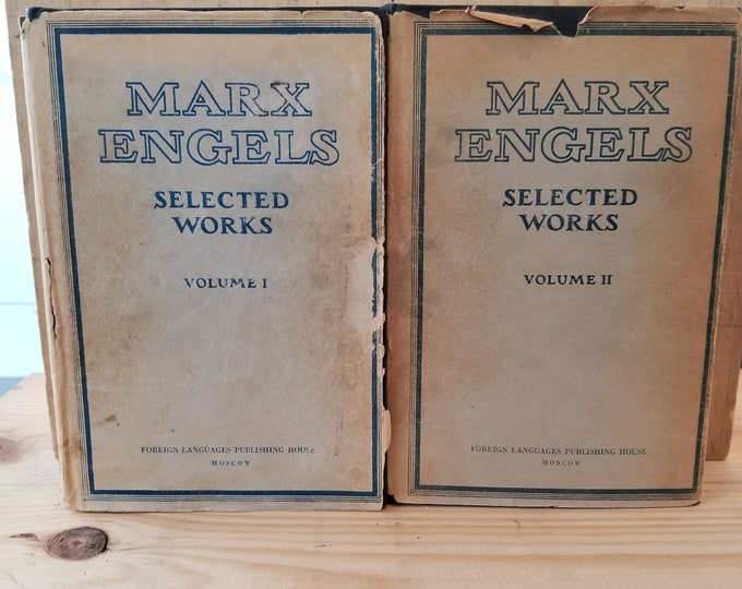 RARE Marx Engels Selected Works 2 Volumes // 1962 // Vintage Hardcover ...