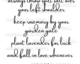 Always Throw Salt Over Your Left Shoulder - Etsy