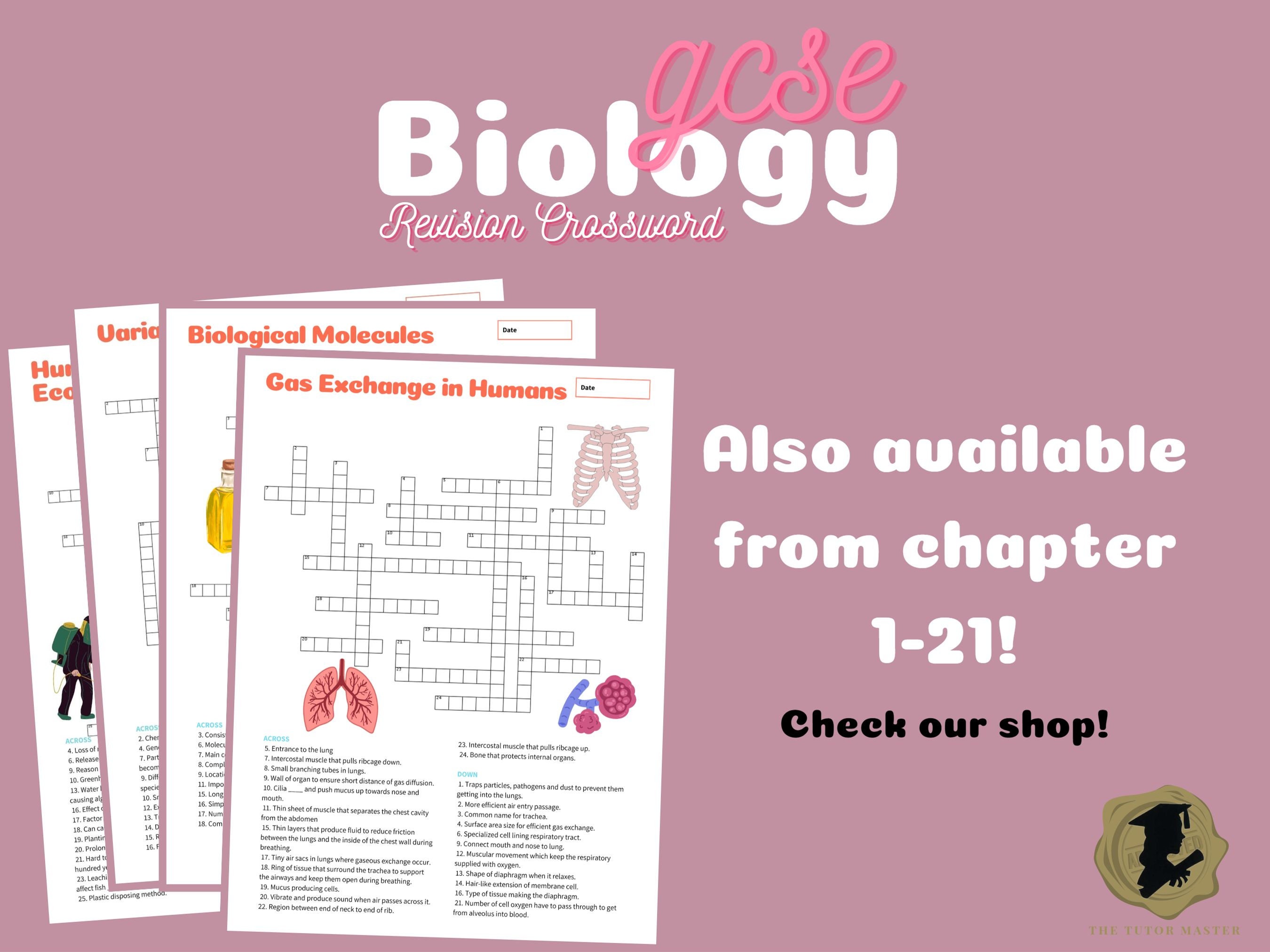 GCSE/IGCSE Biology Revision Crosswords - Etsy