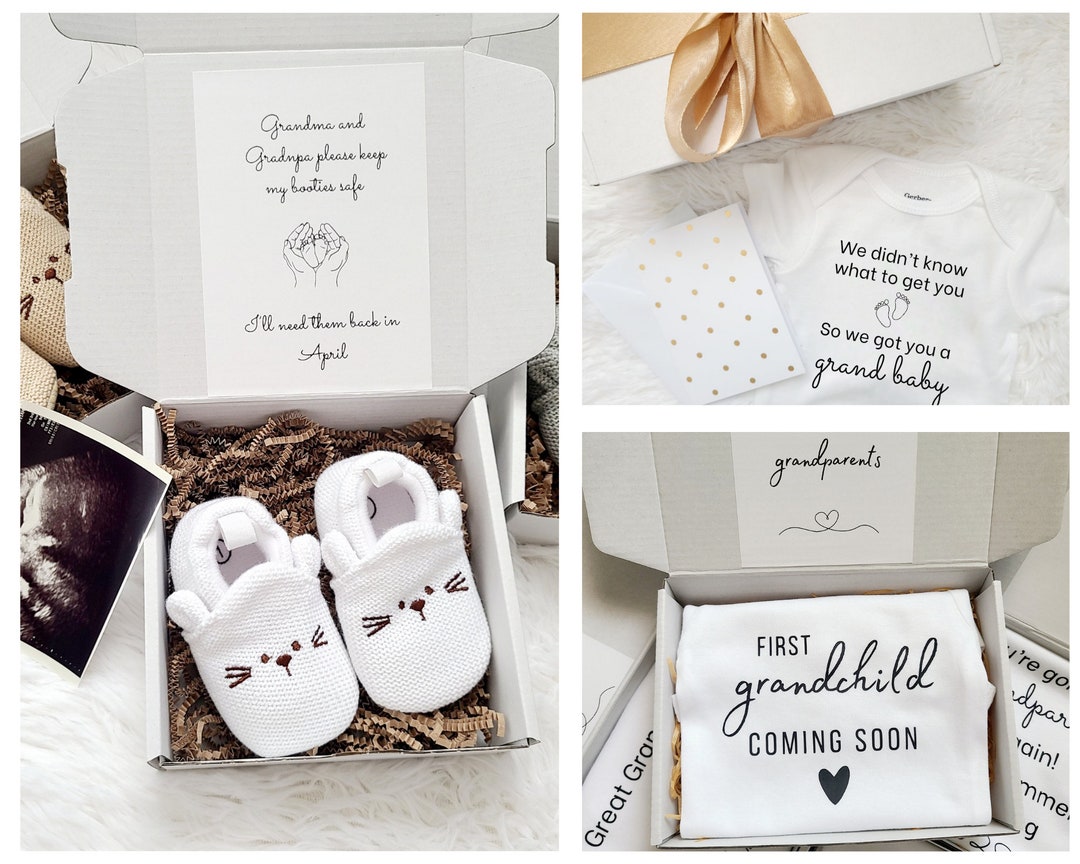 First Grandchild Announcement, Baby Announcement Gift Box, Pregnancy ...