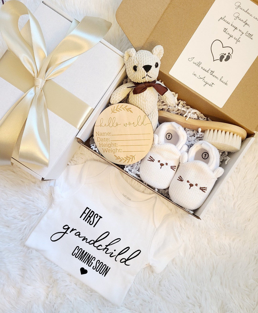 First Grandchild Announcement, Baby Announcement Gift Box, Pregnancy ...