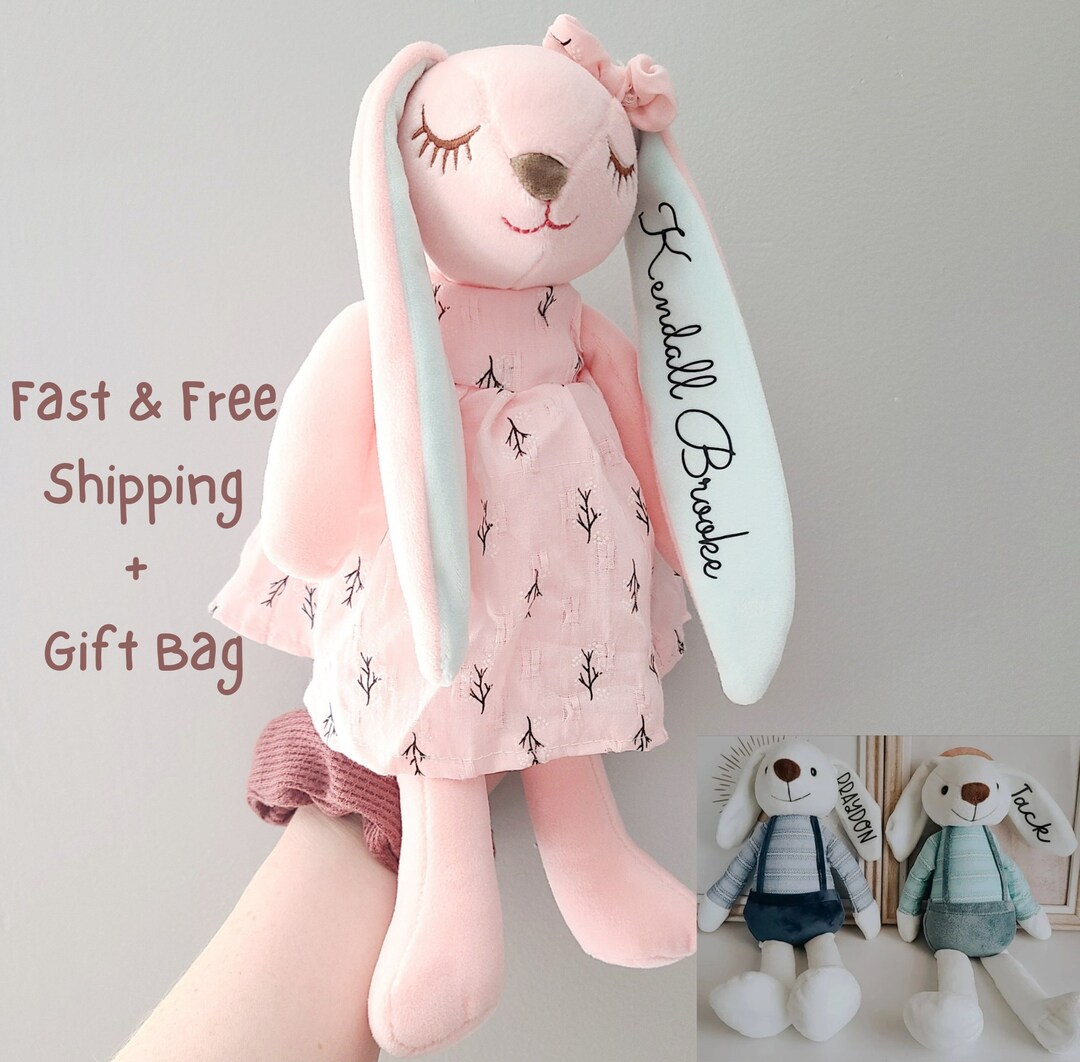 Custom Baby Bunny Toy, Personalized Bunny Rabbit, Monogram Stuffed Toy ...